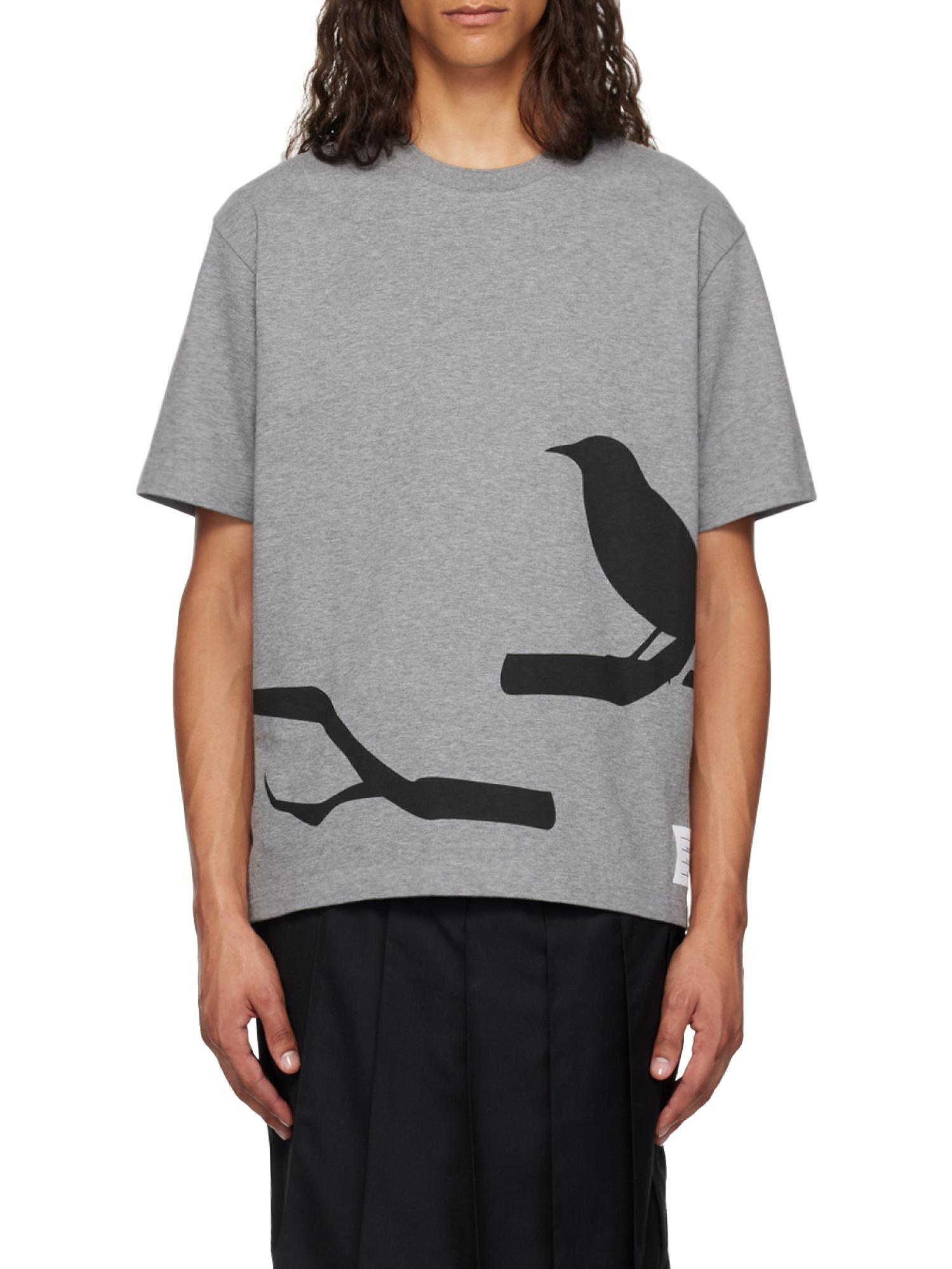 THOM BROWNE Raven-print cotton T-shirt